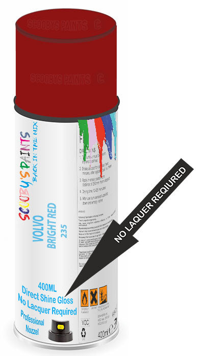 Direct Gloss Spray For Volvo Truck Bright Red Metallic 2501 Aerosol Pa ...
