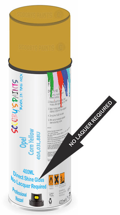 Direct Gloss Spray For Opel Movano Corn Yellow 40A/03L/88U Aerosol Pai ...
