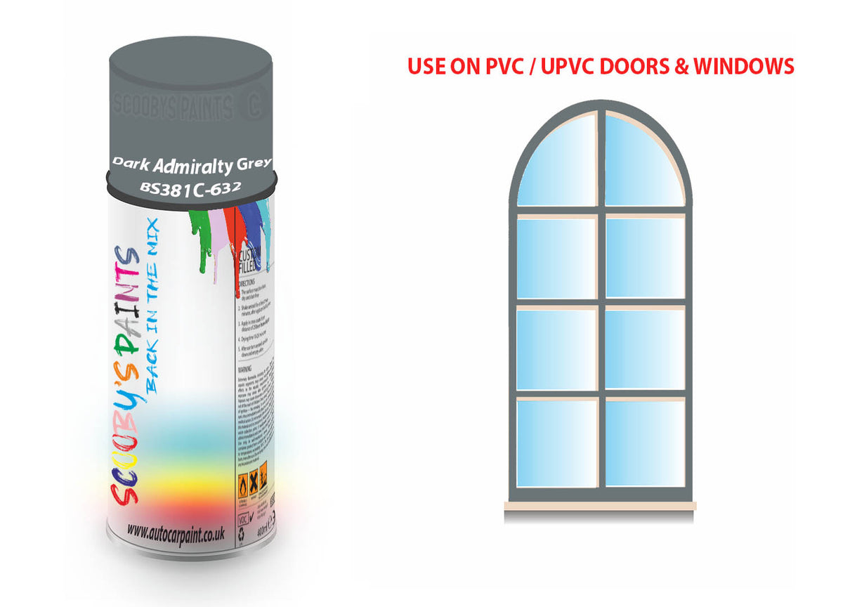 Dark Admiralty Grey Bs381C632 Window Door Aerosol Spray Paint Pvc And ...