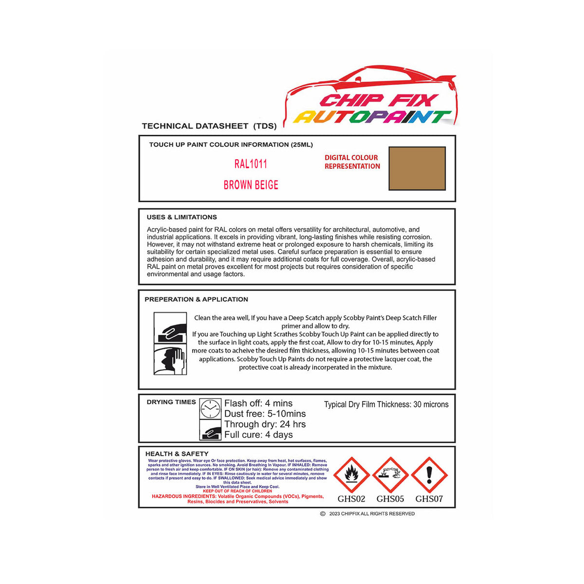 Ral 1011 Brown Beige For Bicycle Frames Acrylic Gold Metal Bike 250Ml ...