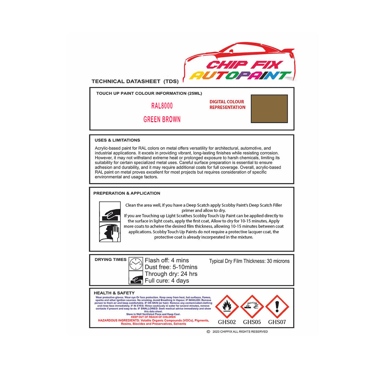 Ral 8000 Green Brown For Bicycle Frames Acrylic Gold Metal Bike 250Ml ...