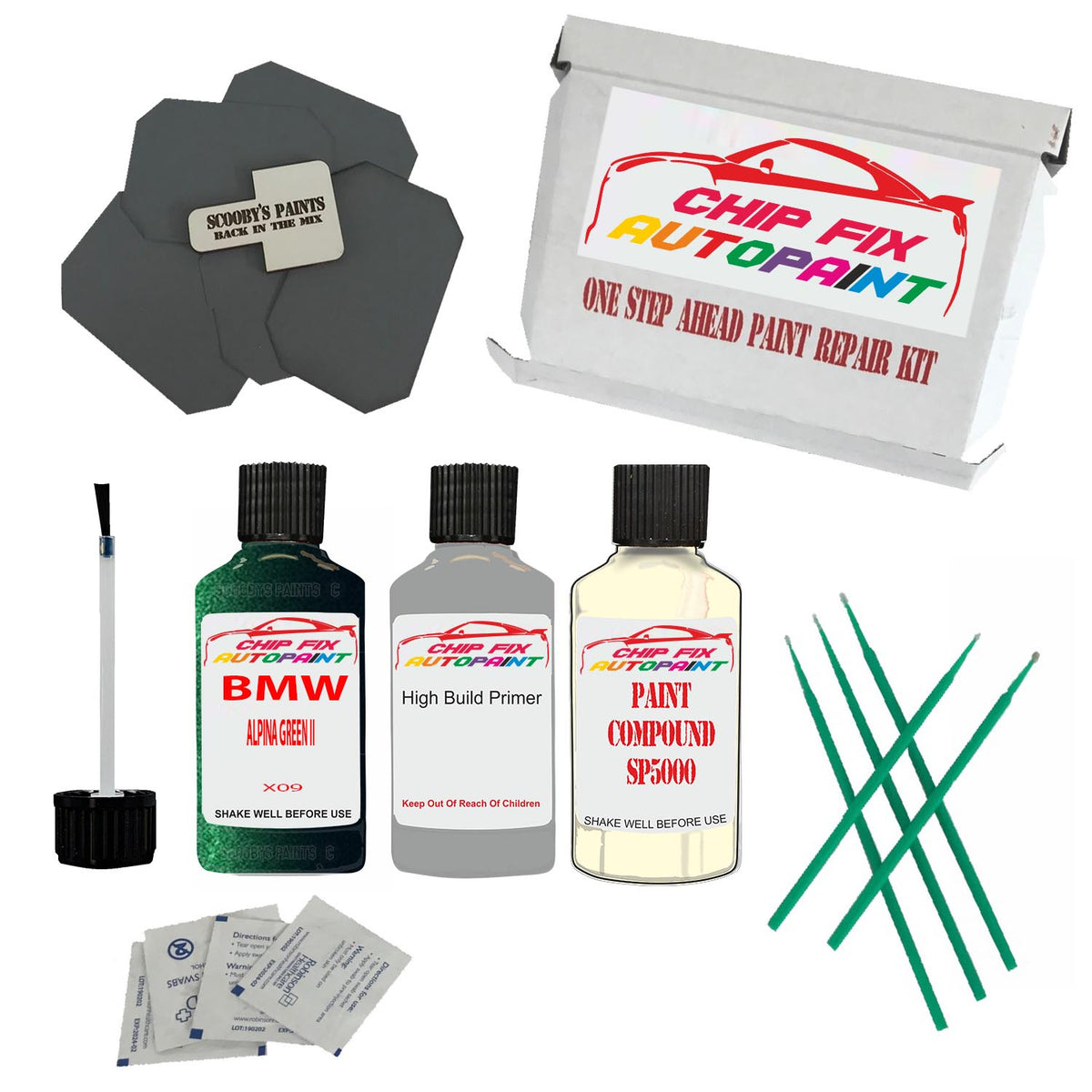 BMW ALPINA GREEN II Paint Code X09 Car Touch Up Paint Scratch/Repair ...
