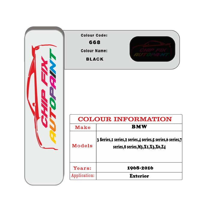 Aerosol Spray Paint For Bmw M3 Black Code 668 1990-2022 – Car Touch Up ...