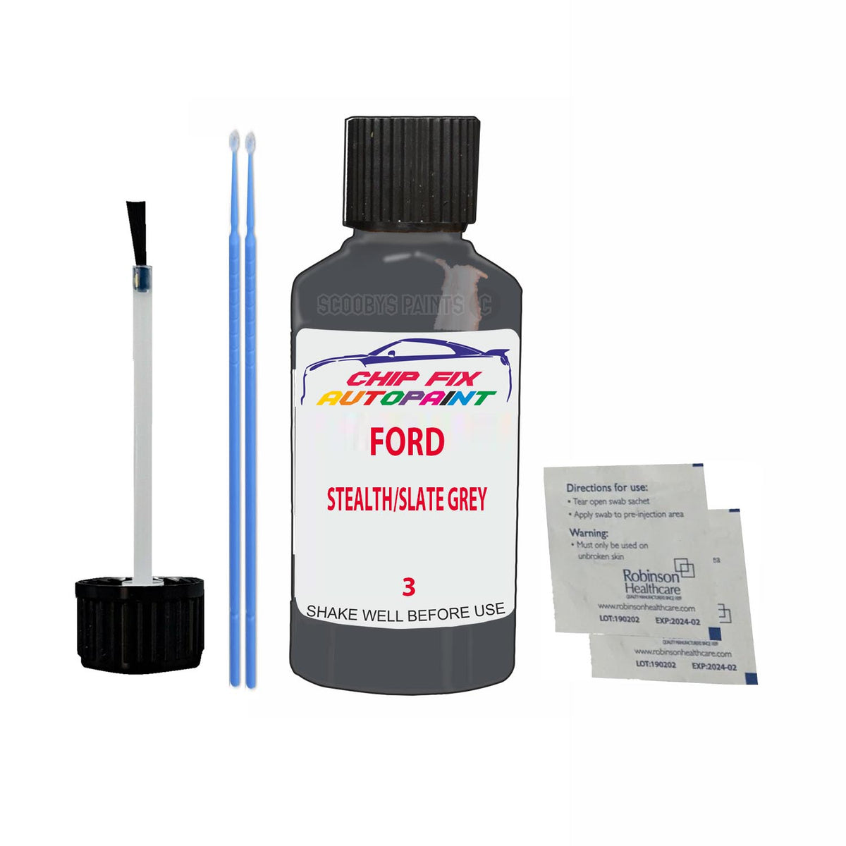 Ford Stealth/Slate Grey Paint Code 3 Touch Up Paint Scratch Repair ...
