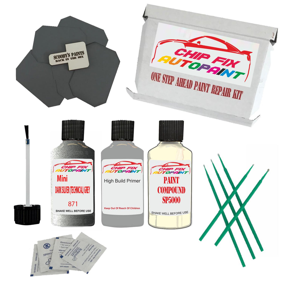MINI DARK SILVER (TECHNICAL) GREY Paint Code 871 Scratch Touch Up Pain ...