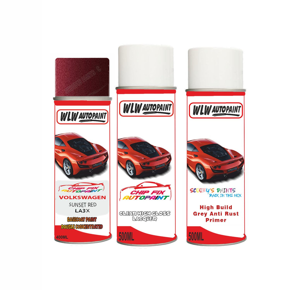 Paint For Vw Golf Cabrio Sunset Red LA3X 2004-2017 Red Aerosol Spray P ...